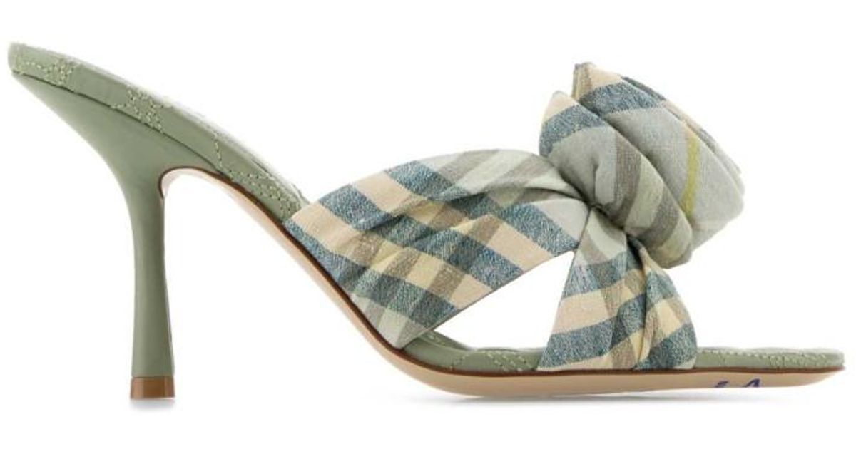 Burberry Fabric Heels in Metallic | Lyst