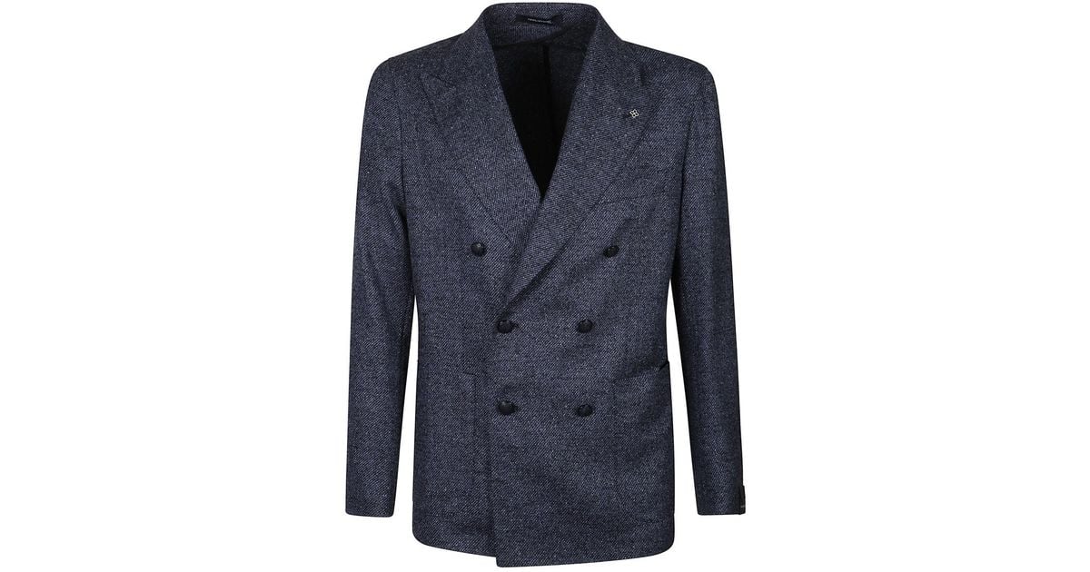 Tagliatore Montecarlo Double-Breasted Jacket in Blue for Men | Lyst