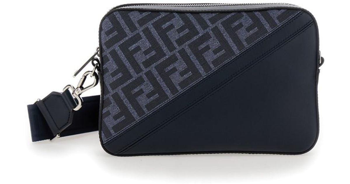 Fendi Diagonal Crossbody Bag in Blue for Men | Lyst