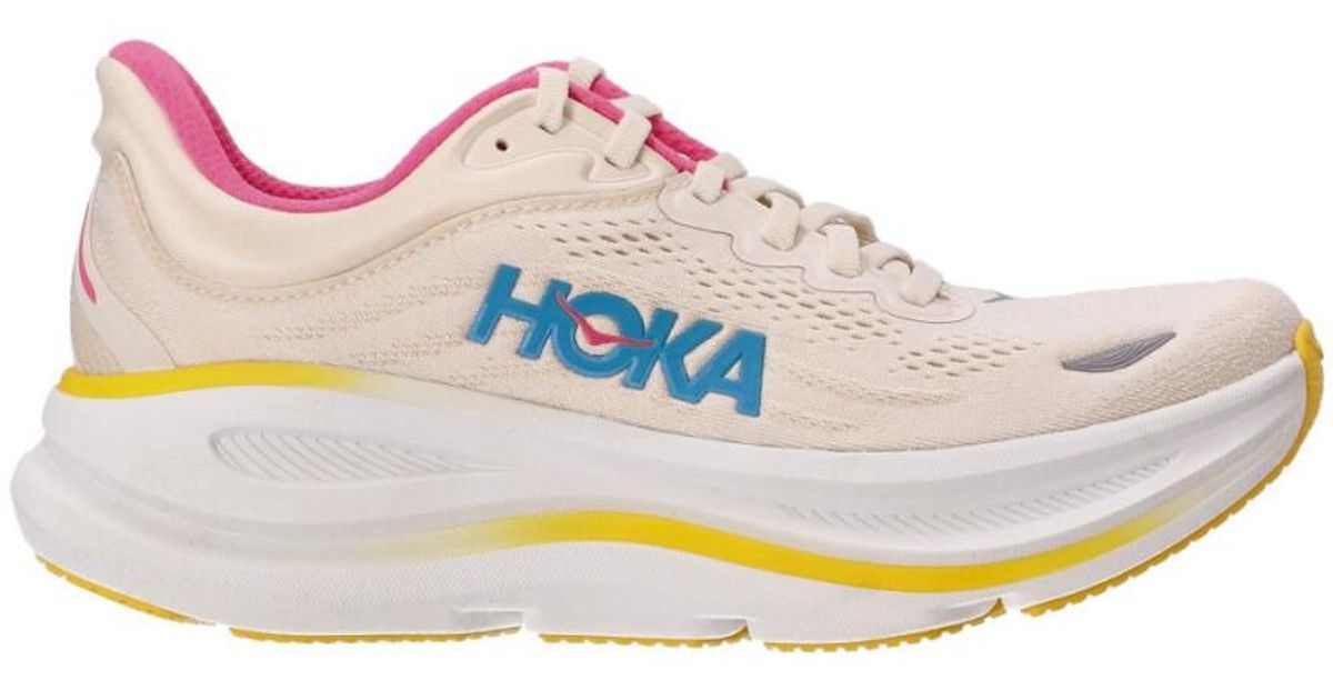 Hoka One One Cream Logo Sneakers in White | Lyst