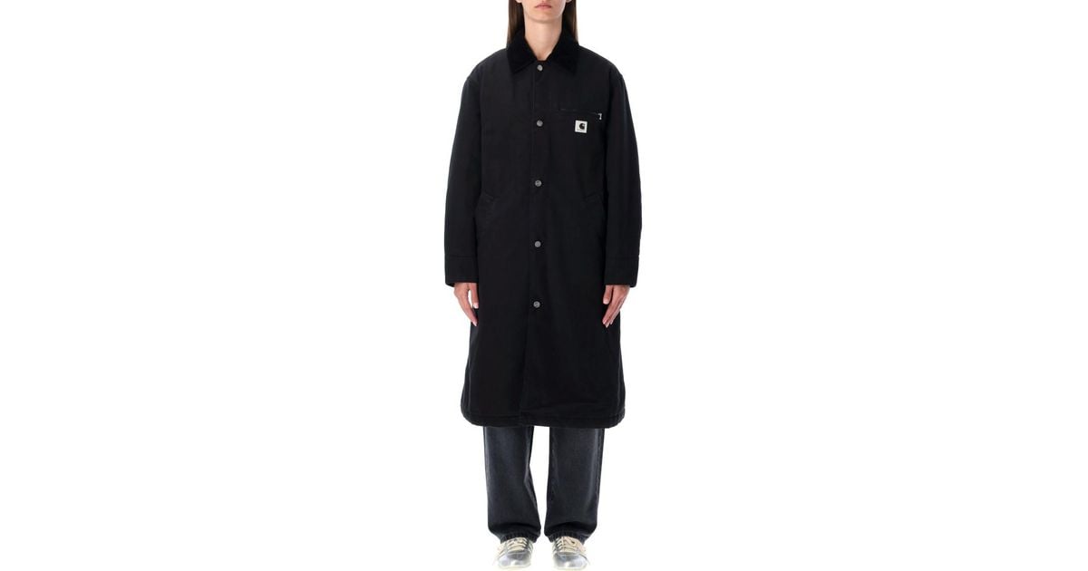 Carhartt Logo Coat in Black | Lyst