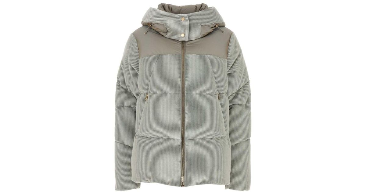 Moorer Light Corduroy Carola Iv Down Jacket in Gray | Lyst