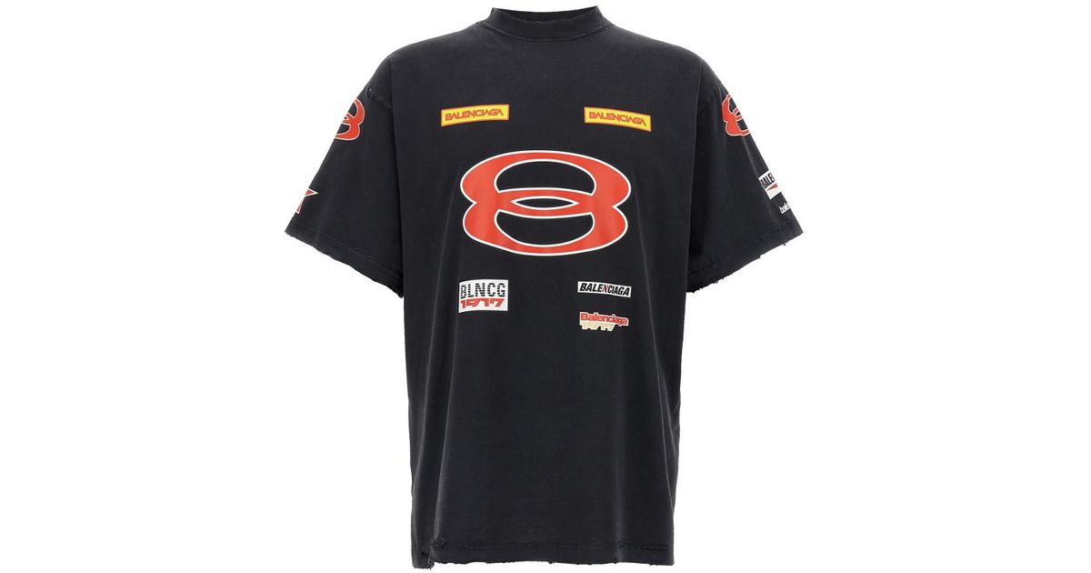 Balenciaga Sponsor Logos Oversize T-Shirt in Black for Men | Lyst