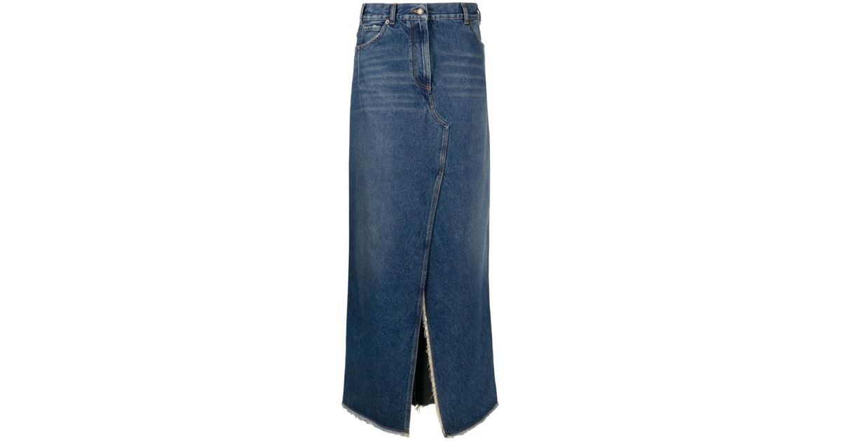 DARKPARK Button-Fly Denim Maxi Skirt in Blue | Lyst