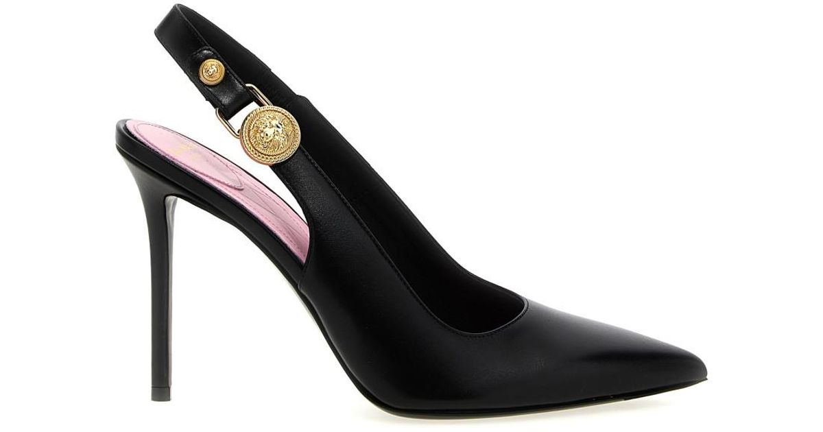 Balmain Slingback Heels in Black | Lyst