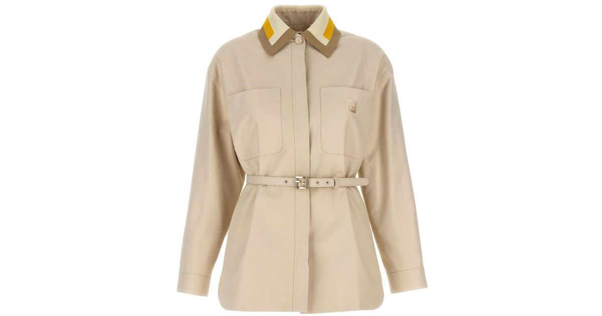 Fendi Go-To Jacket Jacket in Natural | Lyst