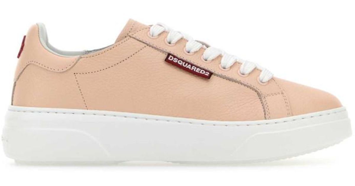 DSquared² Dsquared Light Leather Bumper Sneakers in Pink | Lyst