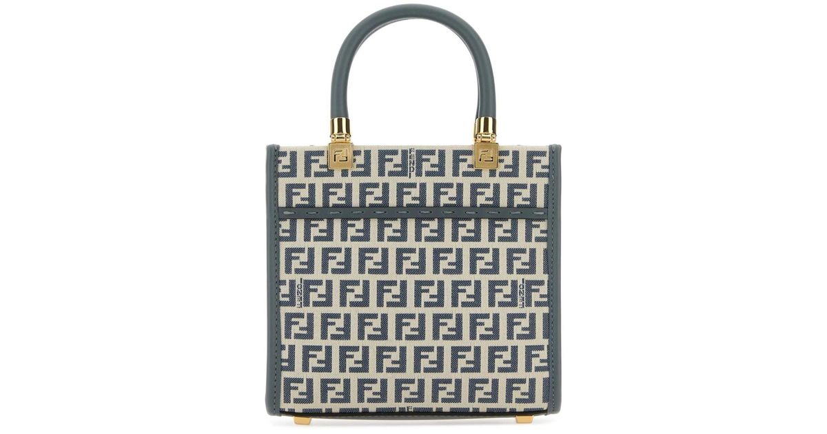 Fendi Jacquard Canvas Mini Satchel in Black | Lyst