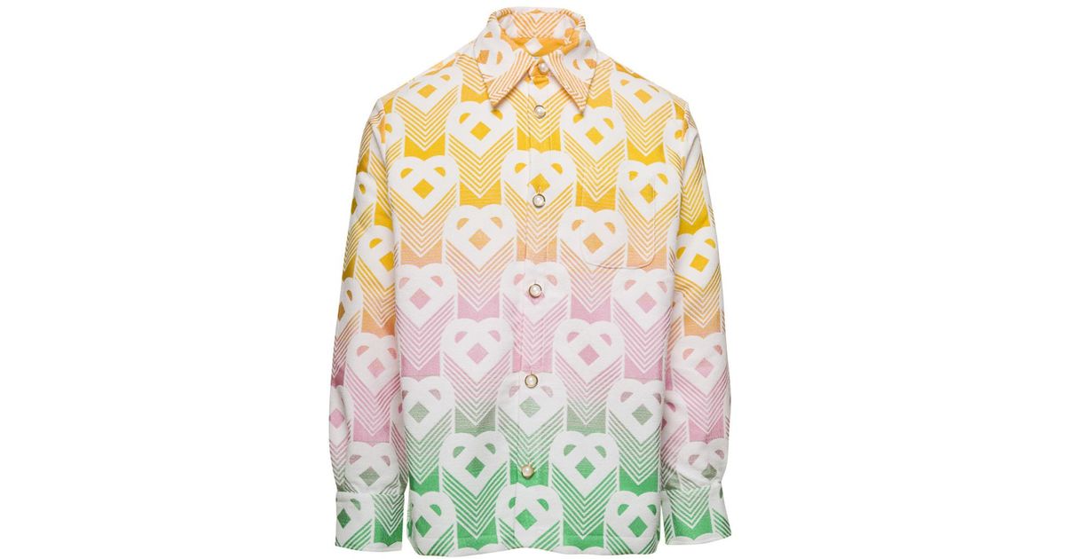 CASABLANCA Gradient Flying Heart Jacket in Gray for Men | Lyst