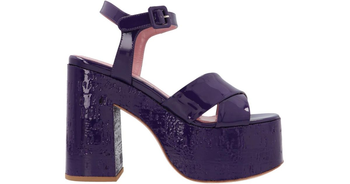 HAUS OF HONEY Dark Slingback Heels in Purple | Lyst