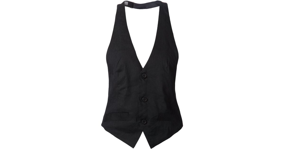 Current/Elliott Open Back Suit Vest in Black | Lyst