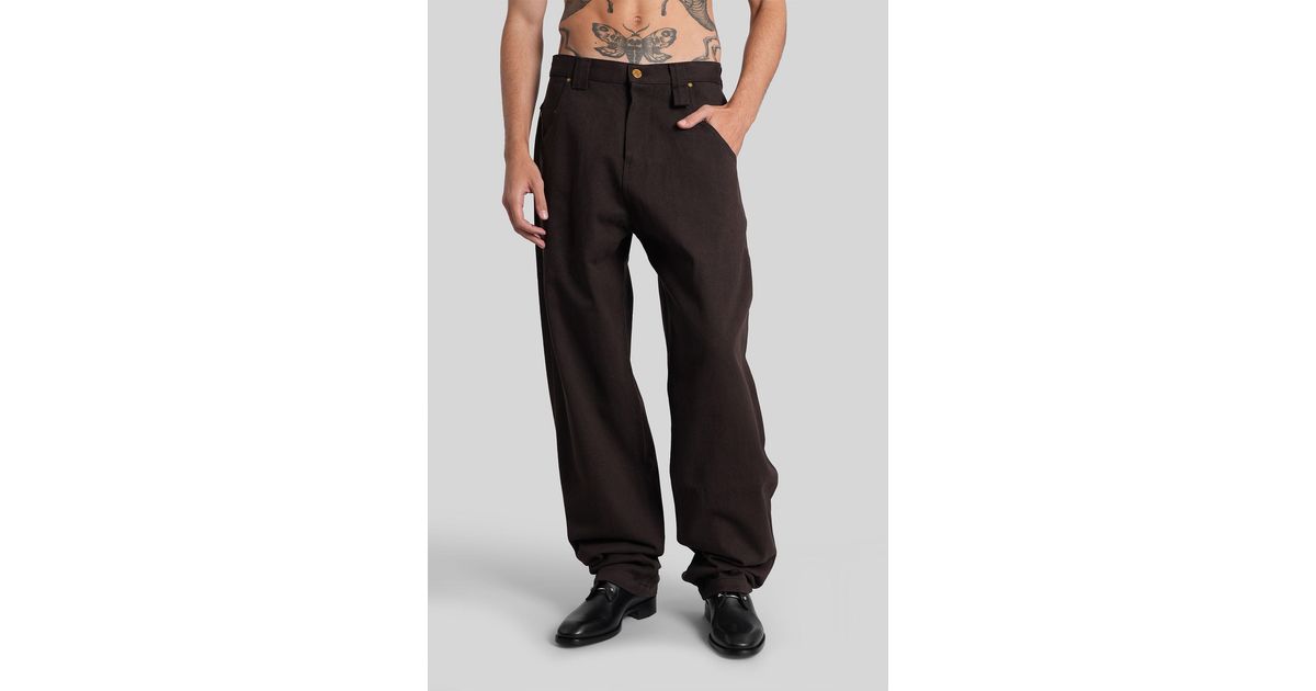 Willy Chavarria Bad Boy Jean Jeans In Brown Cotton in Black for Men | Lyst