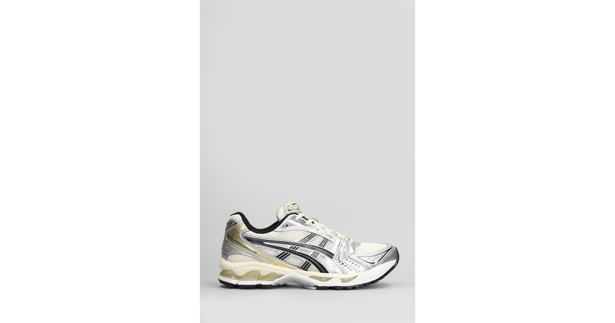 Asics Gel-kayano 14 Sneakers In Silver Leather And Fabric in White | Lyst