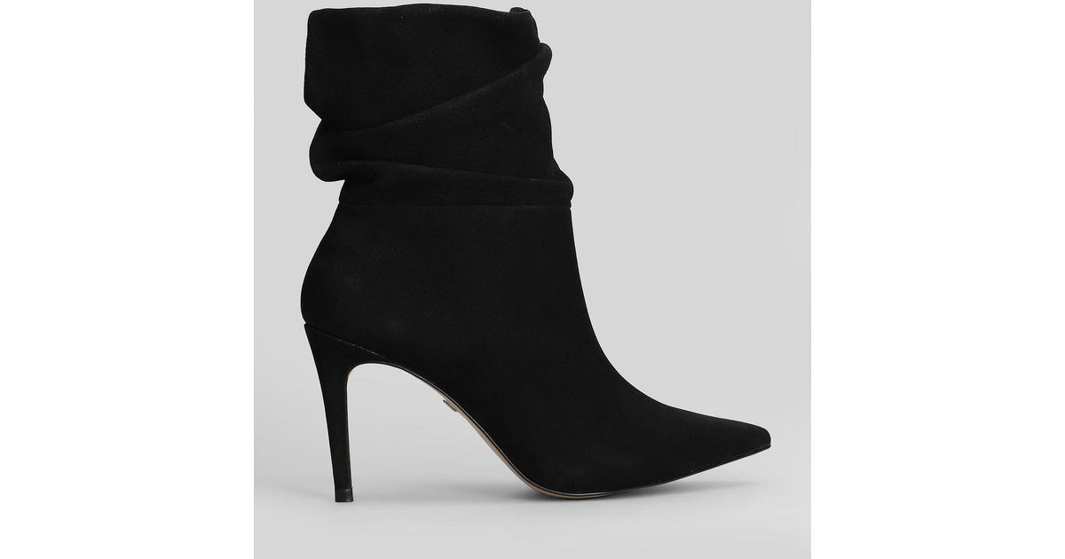 Carrano High Heels Ankle Boots In Black Nubuck | Lyst