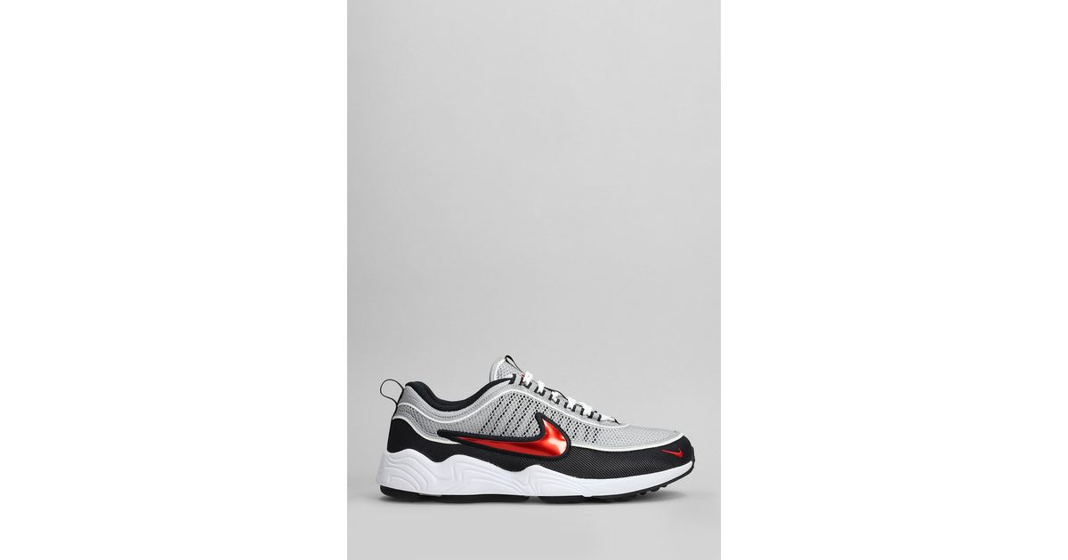 Nike Air Zoom Spiridon Sneakers In Silver Fabric in White for Men | Lyst