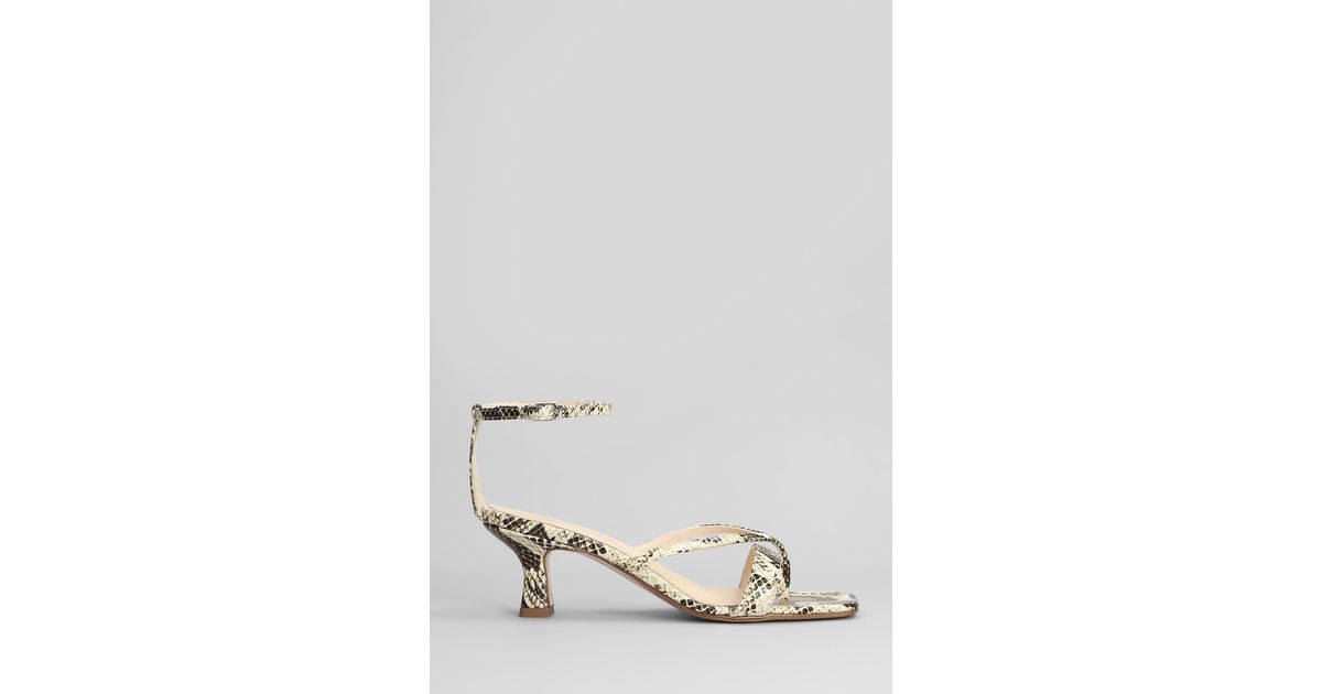 Anna F. Sandals In Python Print Leather | Lyst