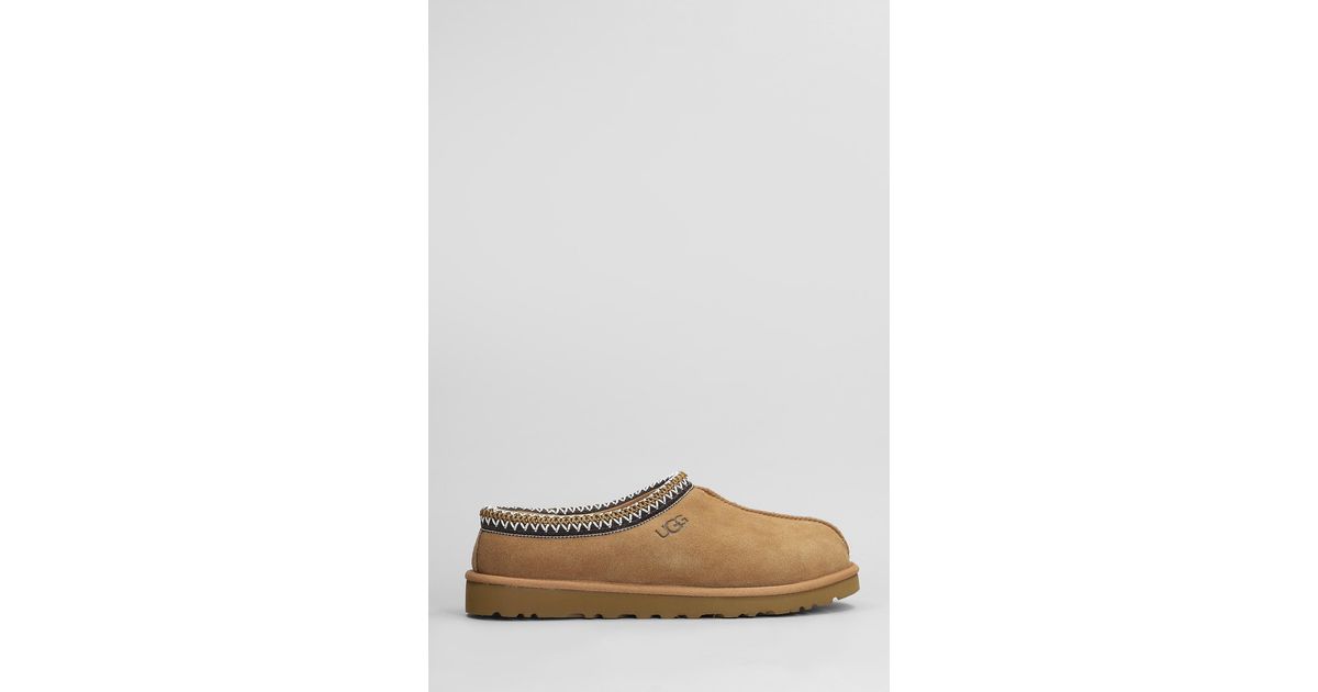 UGG Tasman Slipper-mule In Leather Color Suede in Gray for Men | Lyst
