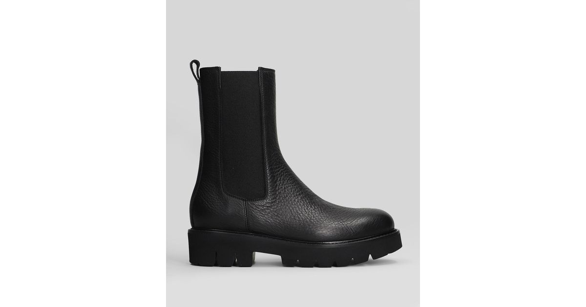 Anna F. Combat Boots In Black Leather | Lyst