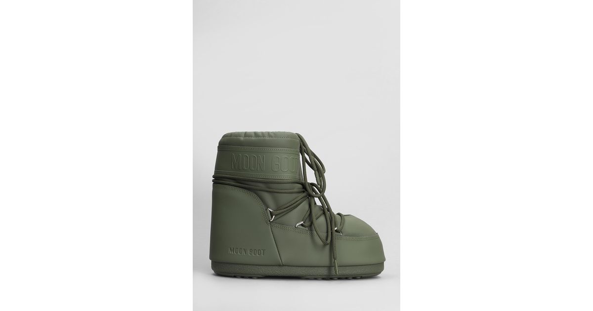 Moon Boot Mb Icon Low Rubber Ankle Boots In Green Pvc for Men | Lyst