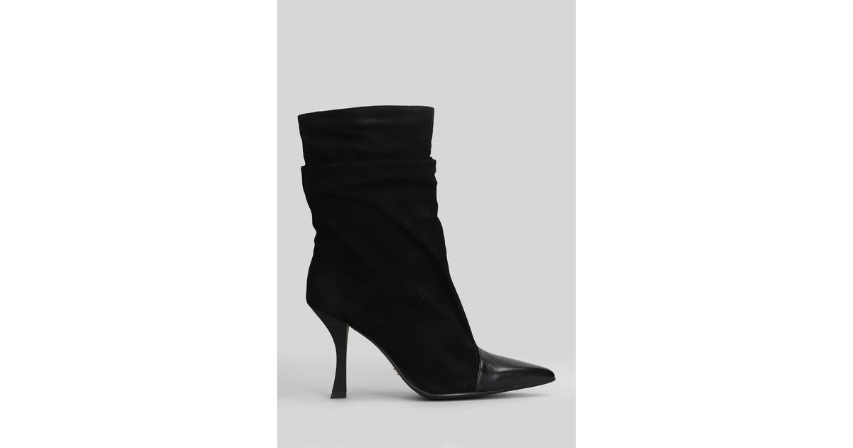 Marc Ellis High Heels Ankle Boots In Black Suede | Lyst