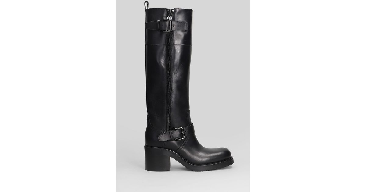 Elena Iachi High Heels Boots In Black Leather | Lyst