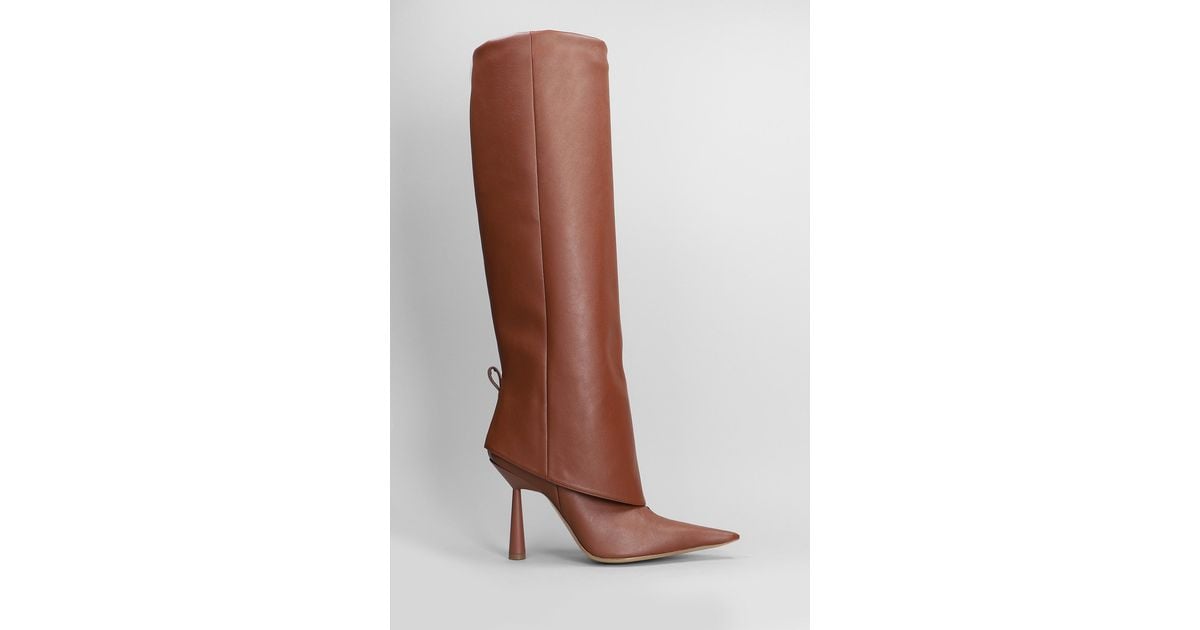 Gia Borghini Ros 31 High Heels Boots in Brown | Lyst