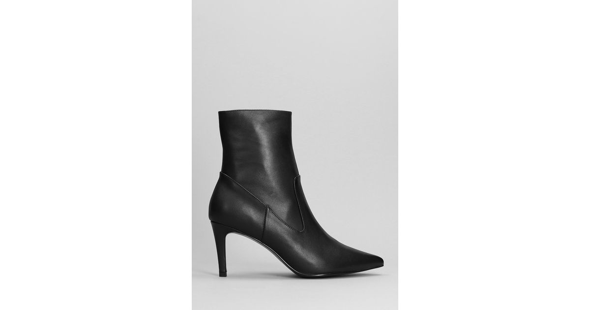 Bibi Lou High Heels Ankle Boots In Black Leather Lyst