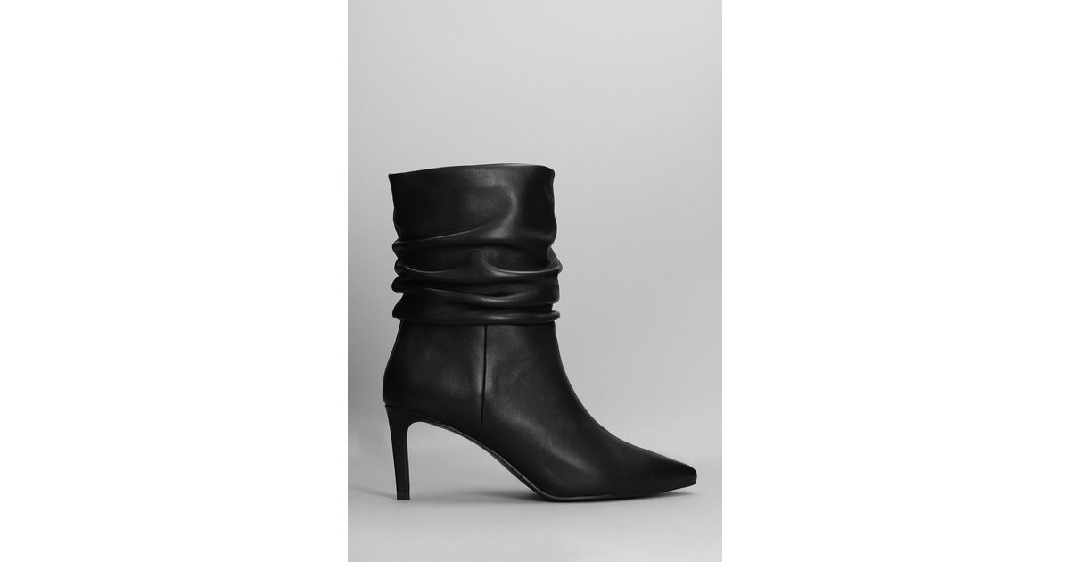 Bibi Lou High Heels Ankle Boots In Black Leather Lyst