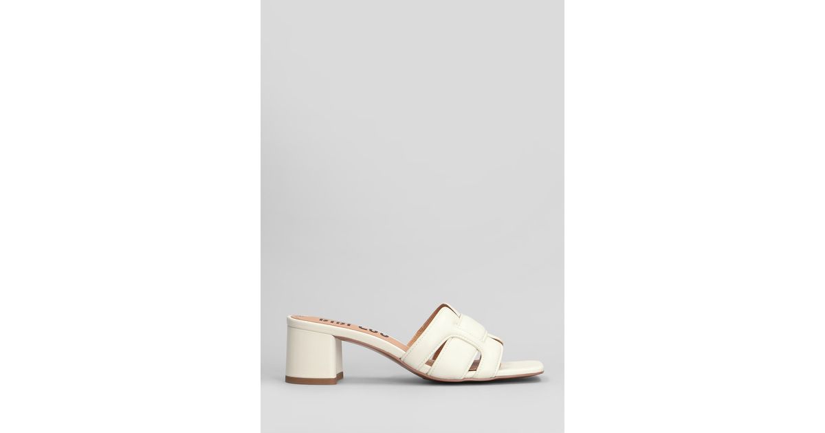 Bibi Lou Holly 50 Slipper-mule In White Leather | Lyst