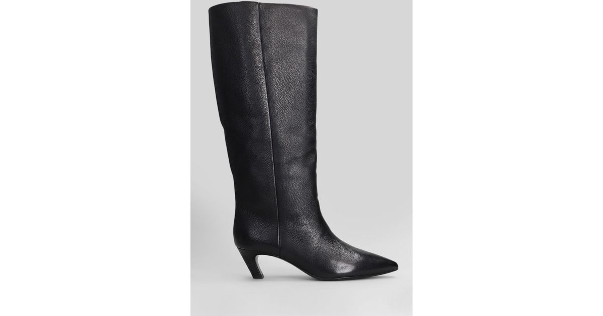 Ash Violet High Heels Boots In Black Leather | Lyst