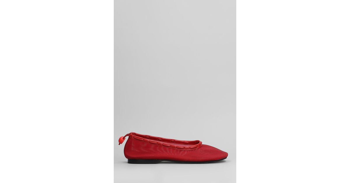 Alohas Gill Mesh Ballet Flats In Red Leather | Lyst