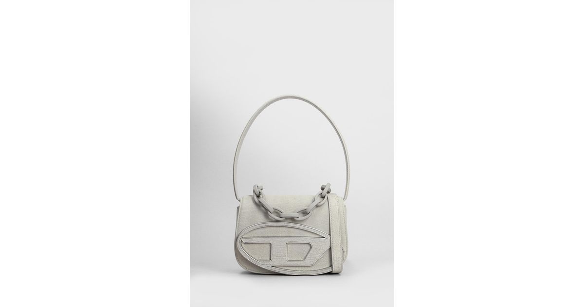 DIESEL 1dr Shoulder Bag In Grey Leather in White | Lyst