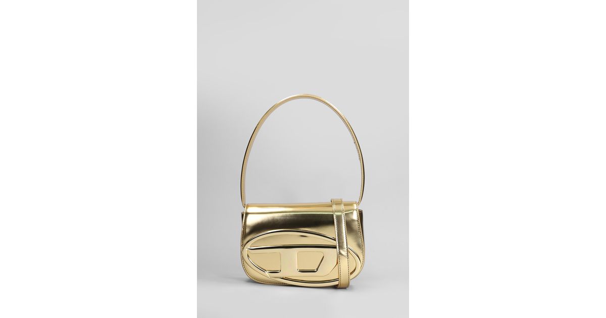 DIESEL 1 Dr Shoulder Bag In Gold Leather in Metallic | Lyst