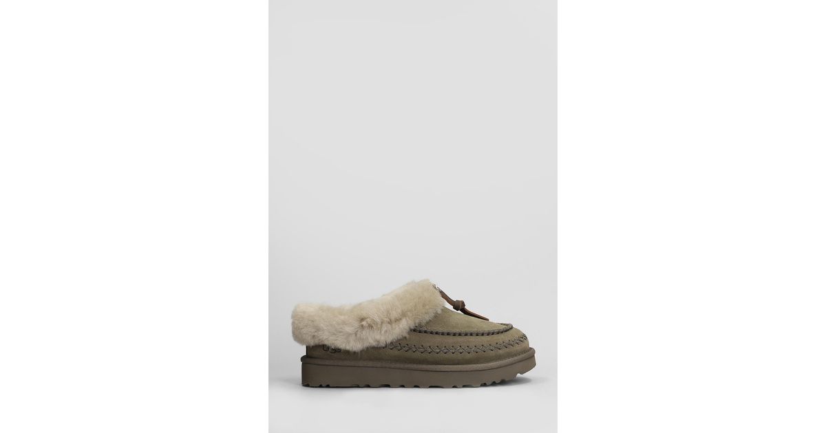 UGG Tasman Alpine Slipper-mule In Green Suede in Gray | Lyst