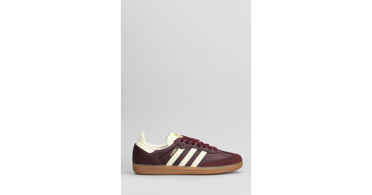 adidas Samba Og Sneakers In Bordeaux Suede And Leather in Red | Lyst