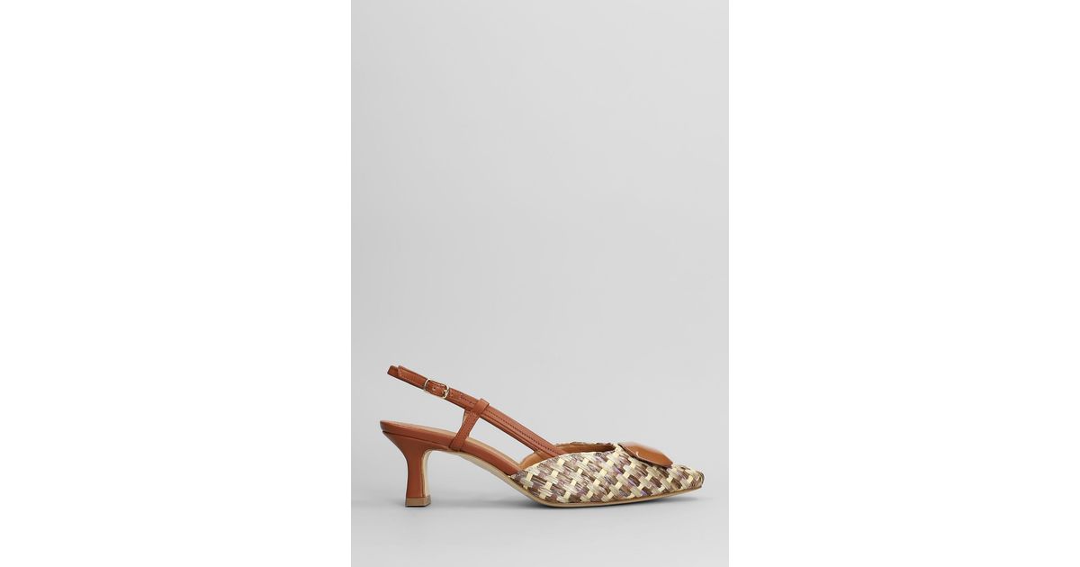 Julie Dee Pumps In Leather Color Raffia | Lyst
