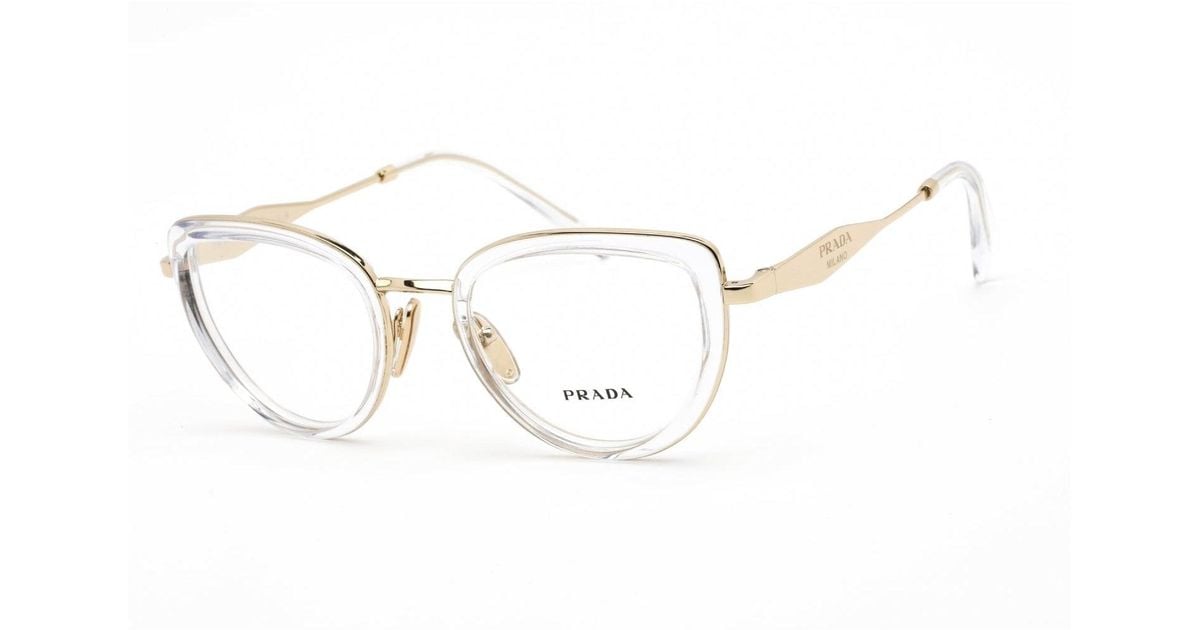 Prada 0pr 54zv Eyeglasses Crystal / Clear Lens in Metallic | Lyst