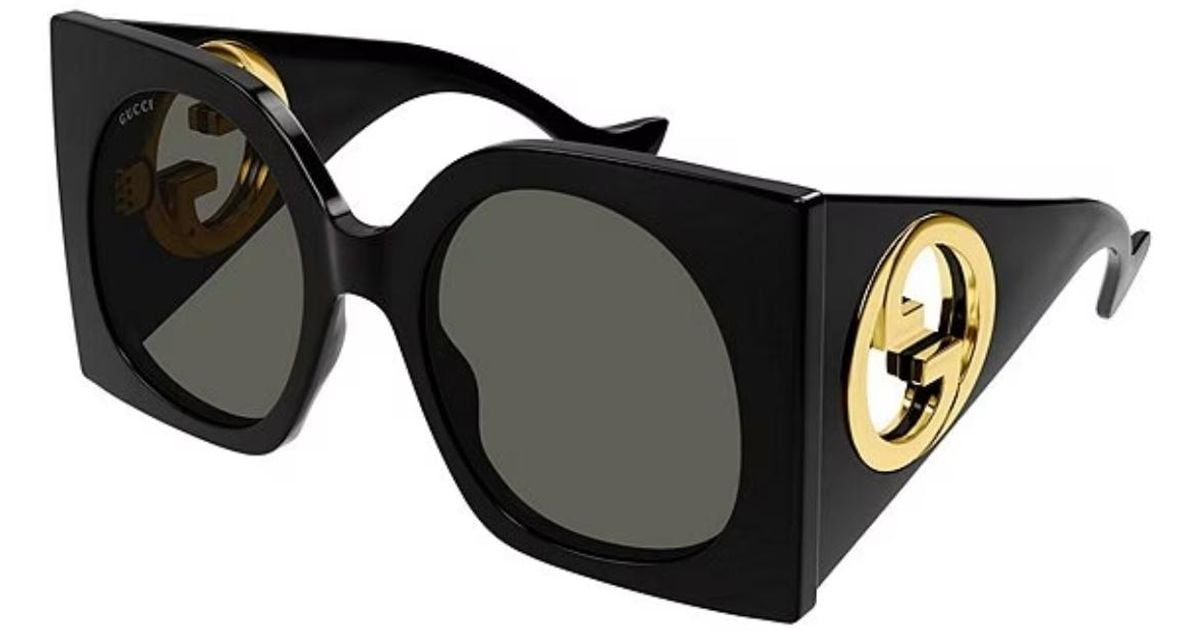 Gucci GG1254S Oversized Mask Black Sunglasses | Lyst