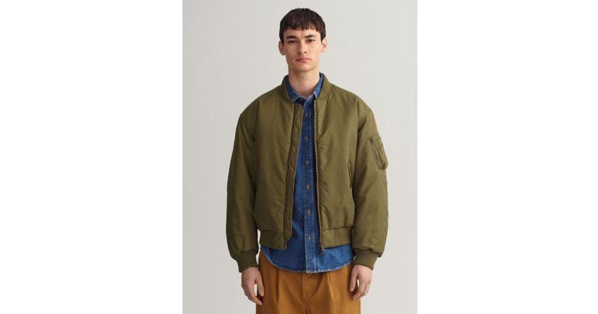 GANT Hunter Reversible Bomber Jacket in Brown for Men | Lyst UK