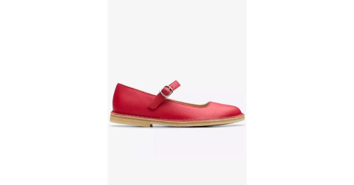Clarks Leather Desert Jane Shoe in Red | Lyst UK