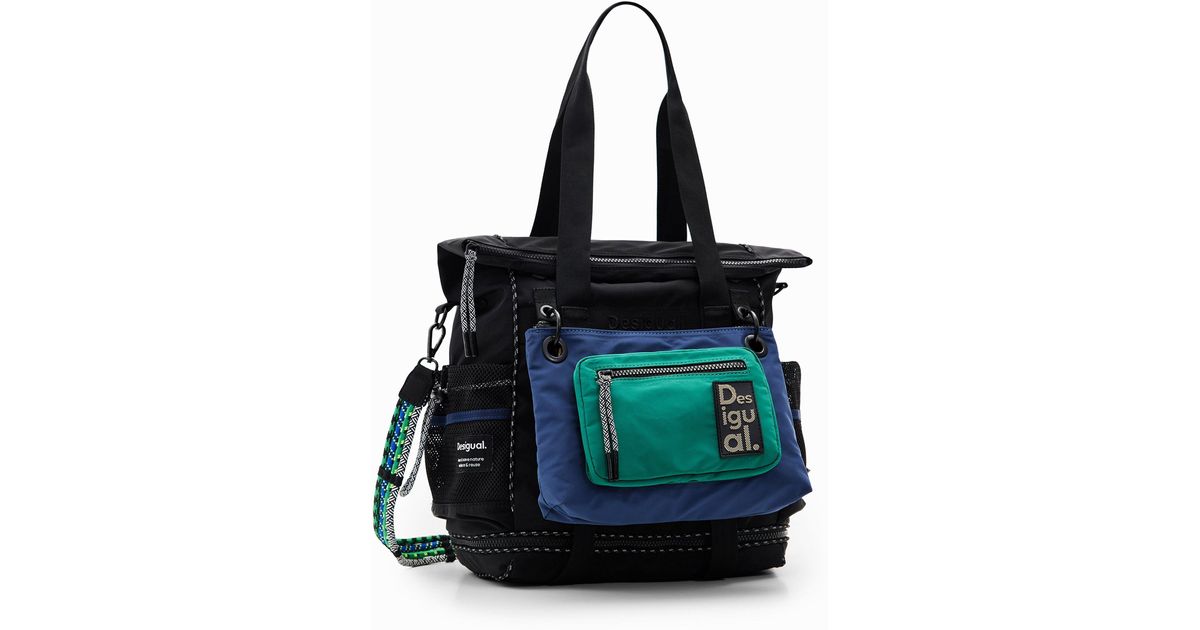 Desigual Xl Multi-Position Backpack in Black | Lyst
