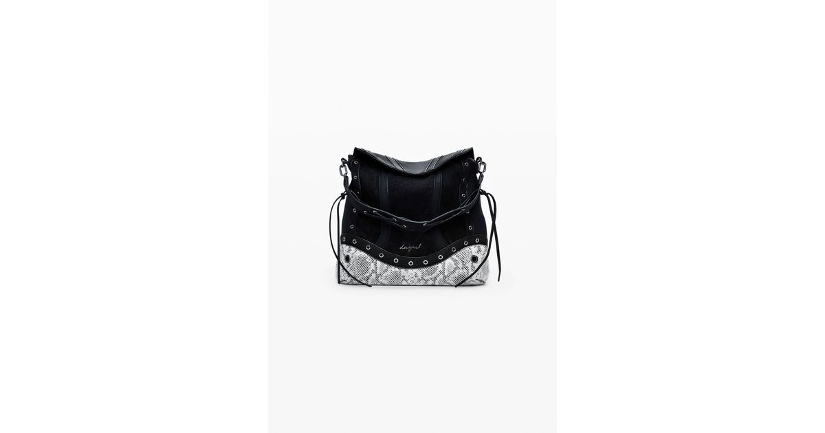Desigual Medium Convertible Snake Backpack in Black | Lyst UK