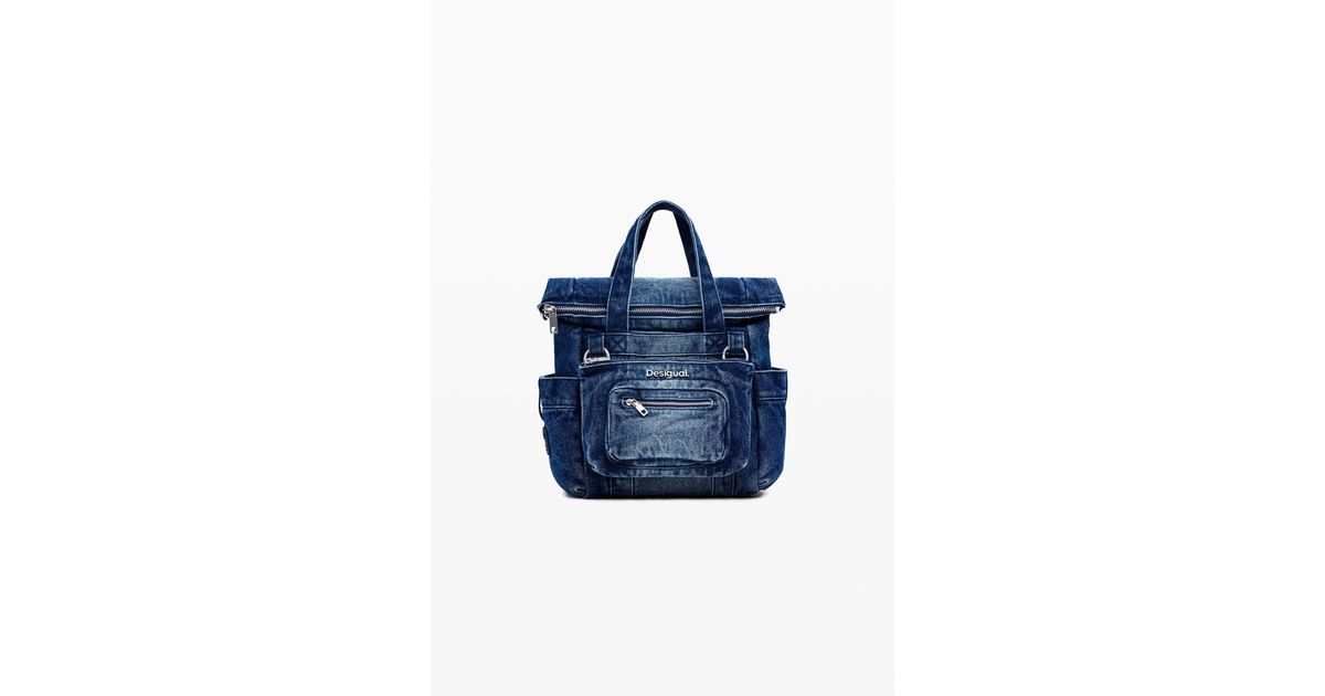 Desigual Small Voyager Denim Backpack in Blue | Lyst