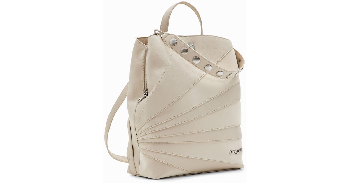 Desigual M Multi-Position Patchwork Backpack in Natural | Lyst