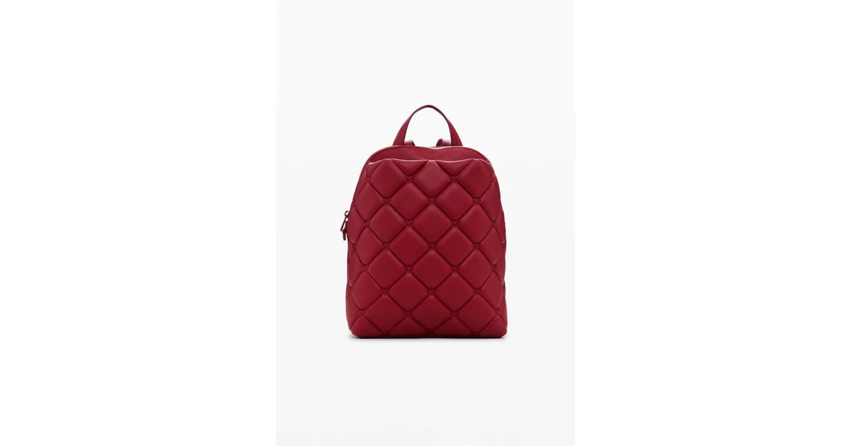Desigual Padded Logo Backpack in Red | Lyst