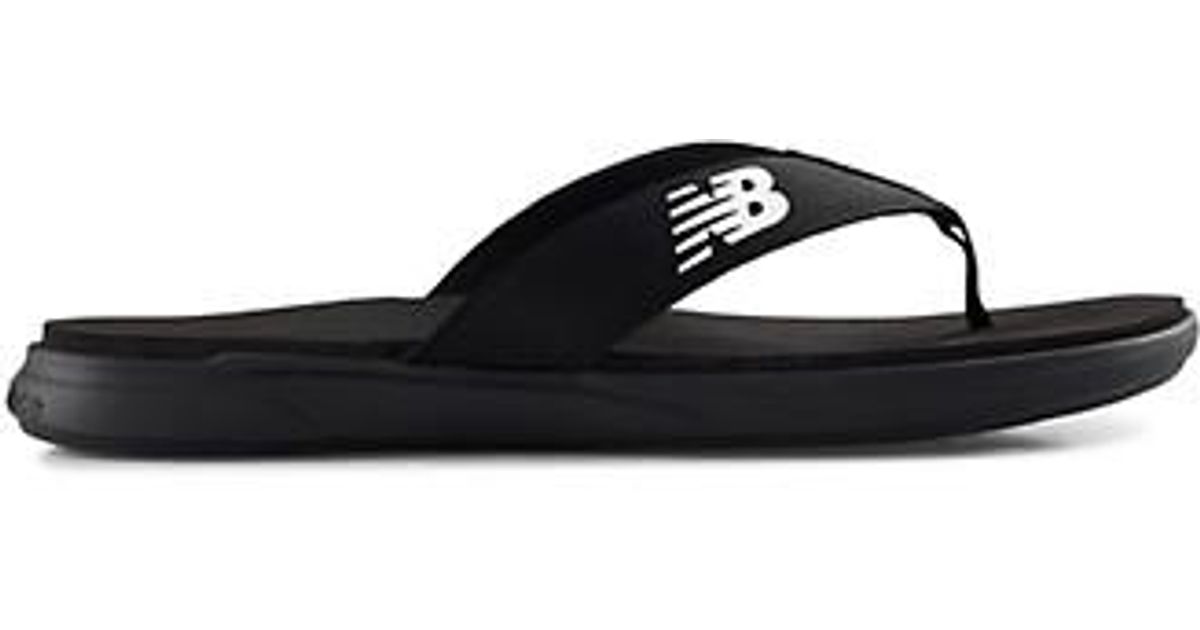 New Balance Big & Tall Thong Logo Sandals in Black for Men | Lyst