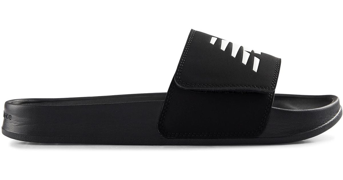 New Balance Big & Tall Slide Logo Sandals in Black for Men | Lyst