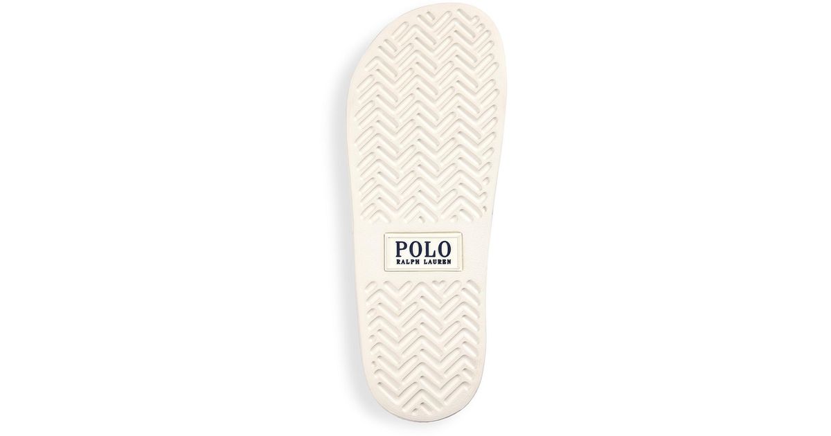 Polo Ralph Lauren Big & Tall Heritage Bear Slides in White for Men | Lyst