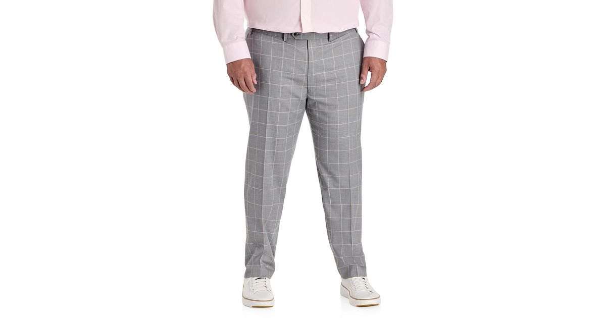 Michael Kors Big & Tall Windowpane Suit Pants in Gray for Men | Lyst