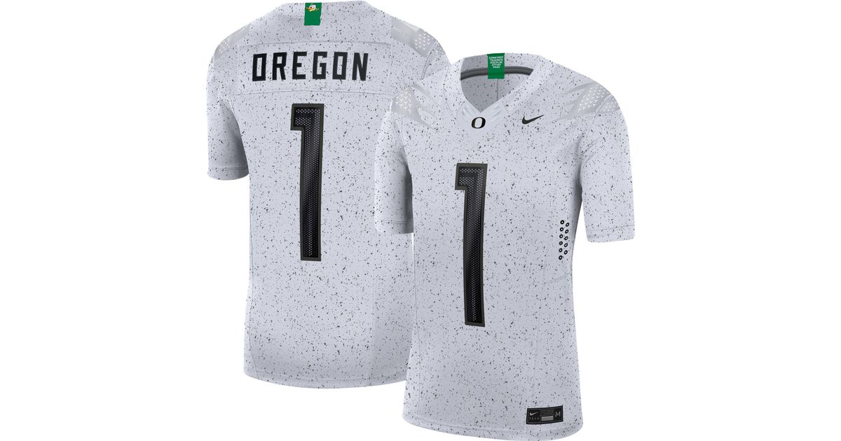 Nike Oregon Ducks #1 Eggshell White Alternate Dri-fit Limited Football ...